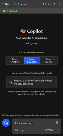 Work /.Web toggle dissapears from Copilot on Edge/Windows | Microsoft ...