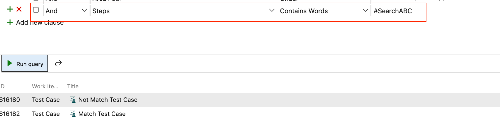 Query returns incorrect result when using clause Steps - Contain Words - "#" | Microsoft ...
