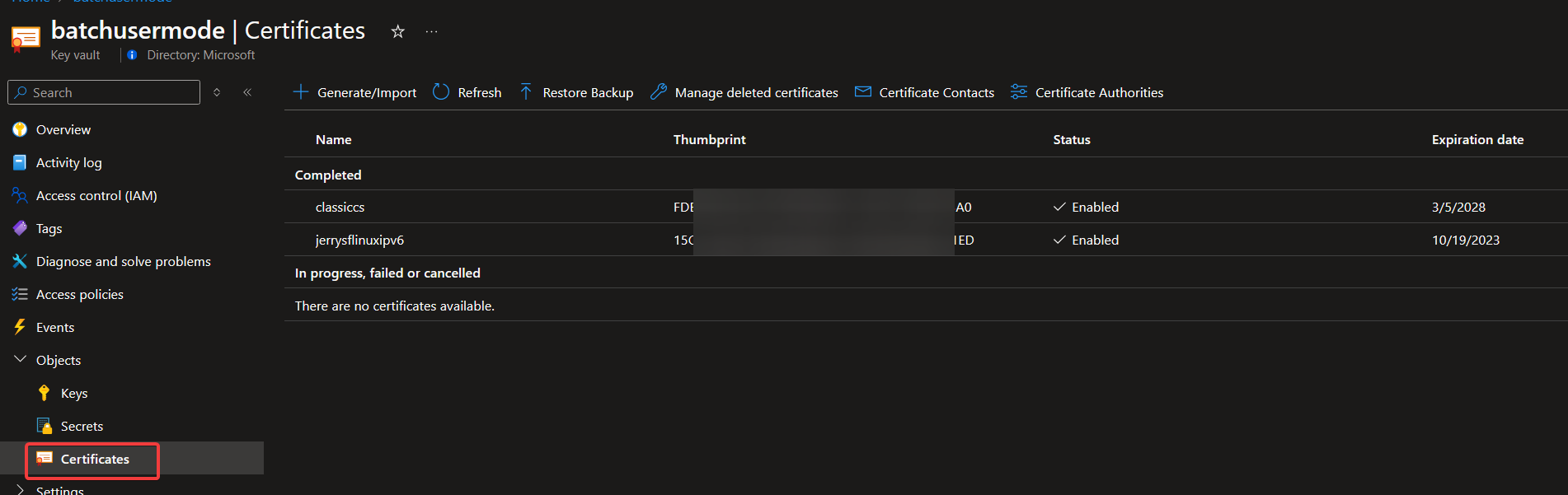 Batch pool with user assigned Managed Identity and Key Vault extension ...