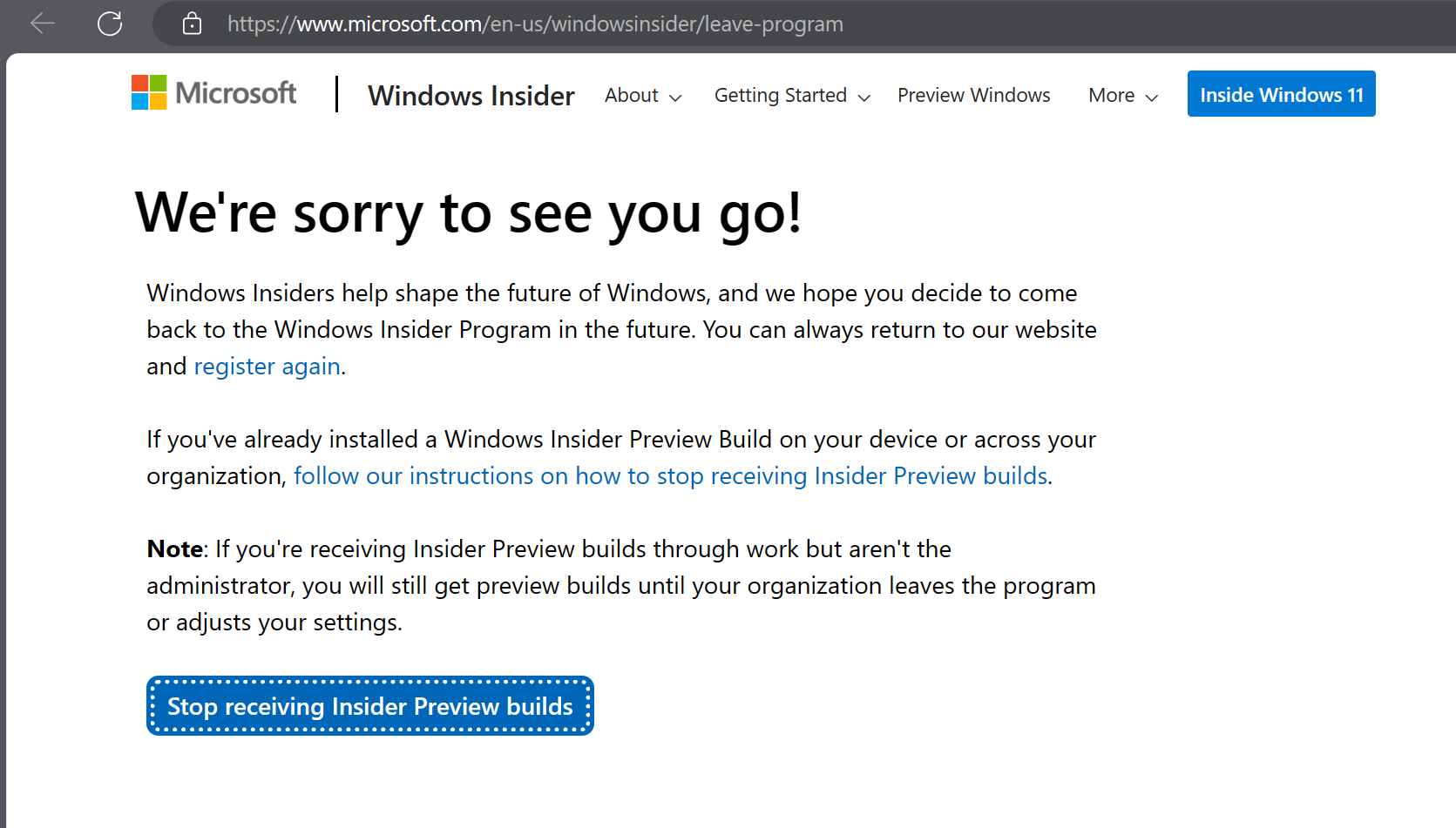 I am unable to leave insider program (dev channel) windows 11 | Microsoft Community Hub