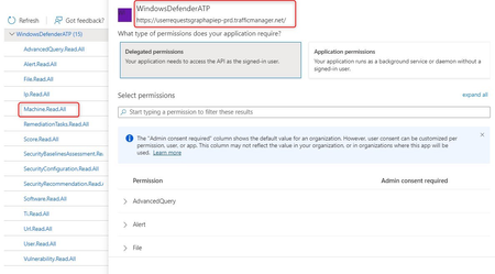 Can't find Machine.Read.All permissions for Defender for Endpoint API ...