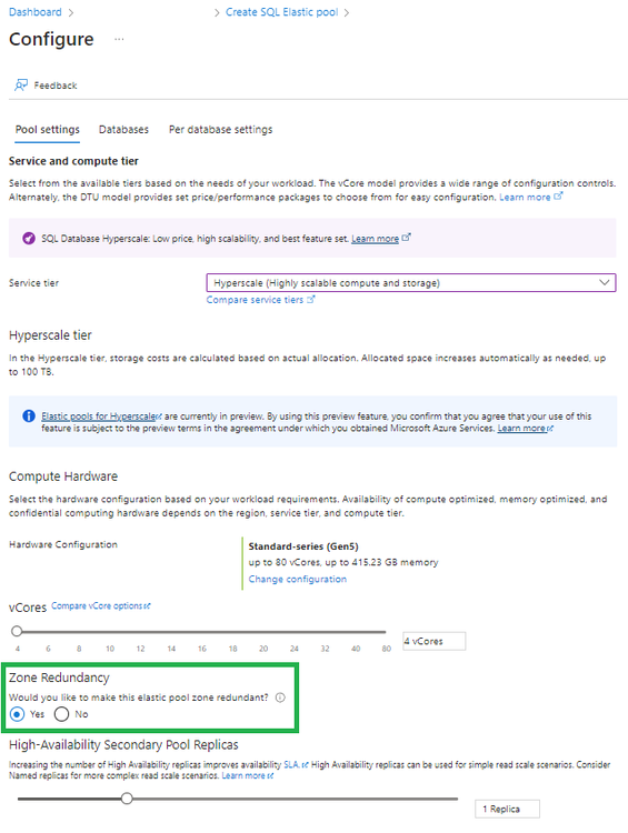 Public Preview: Zone redundancy for Azure SQL Database Hyperscale ...