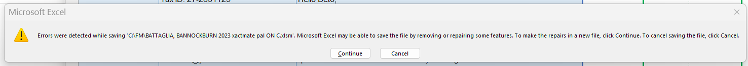 Possible Macros Issue - can't save file | Microsoft Community Hub