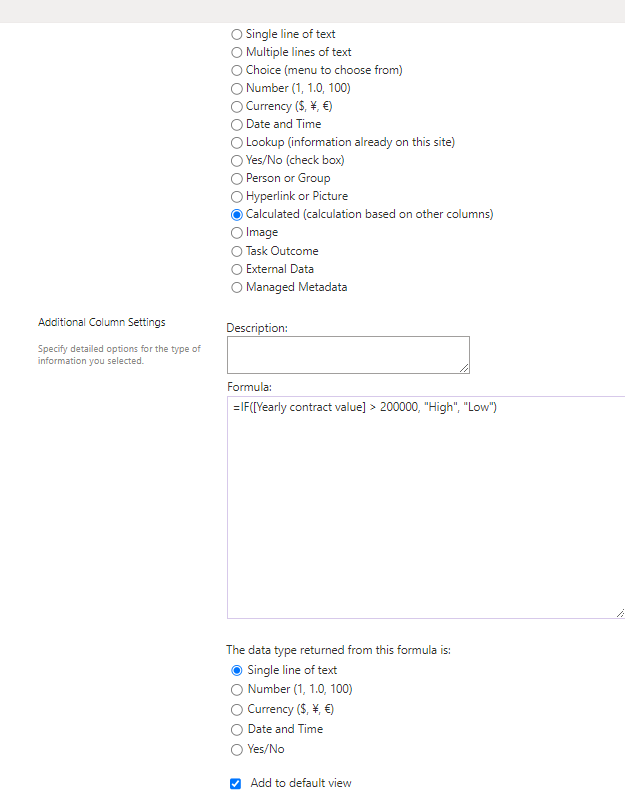 Problems with adding a calculated column in Sharepoint List | Microsoft Community Hub