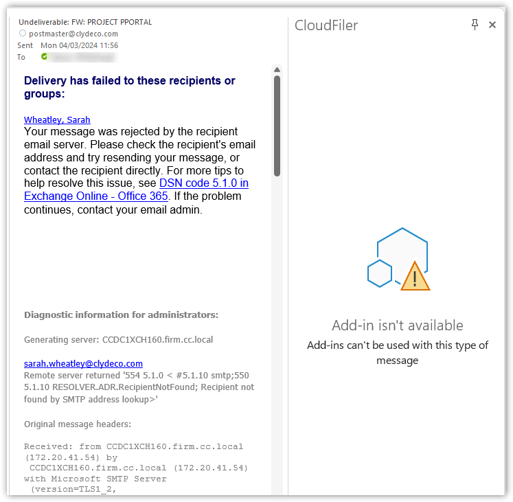 Enable web add-ins to work with undeliverable email notifications ...