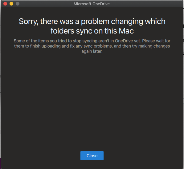 Can't choose folders to sync | Microsoft Community Hub