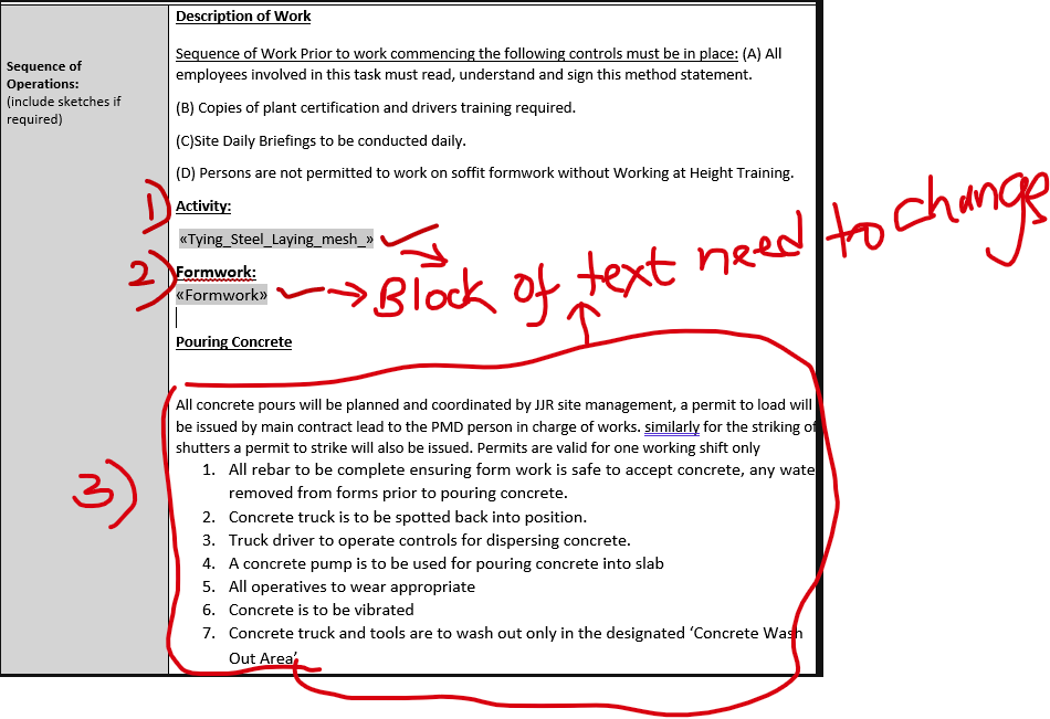 How to replace block of text containing multiple paragraph with ...