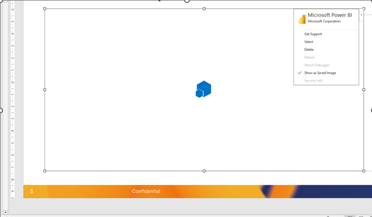 Issue in PowerPoint - Embed Power Bi report can't 'show as saved image ...