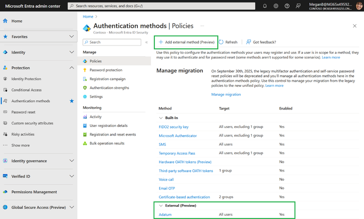 Public preview: External authentication methods in Microsoft Entra ID | Microsoft Community Hub