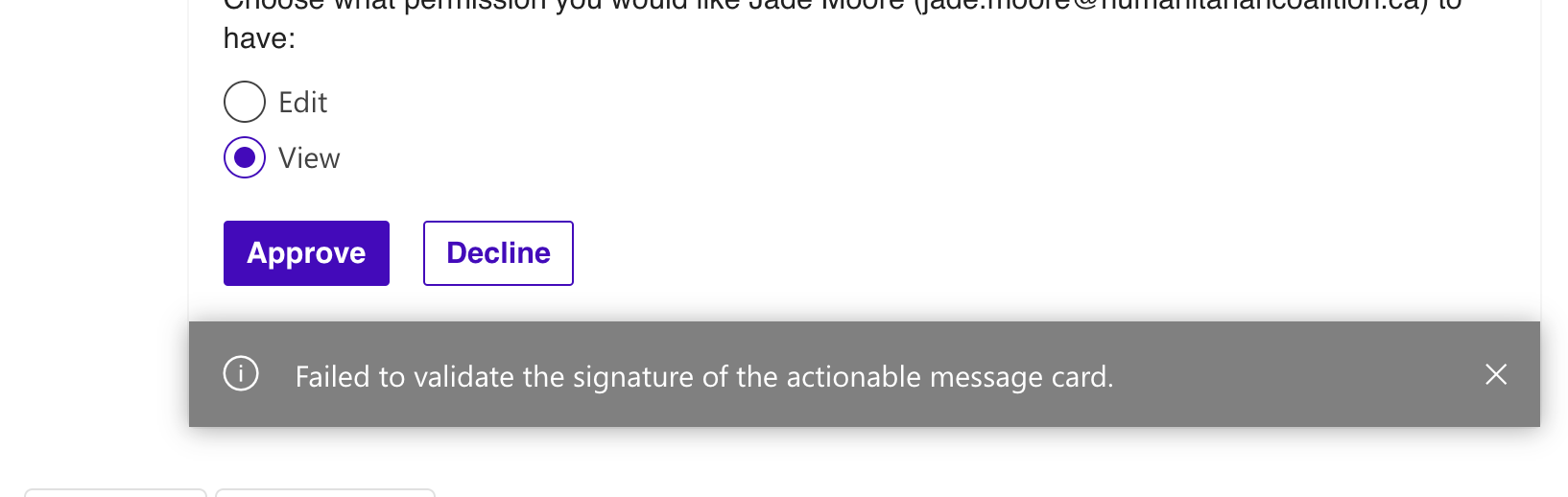 Sharepoint Online Error When Responding To Access Request Microsoft Community Hub