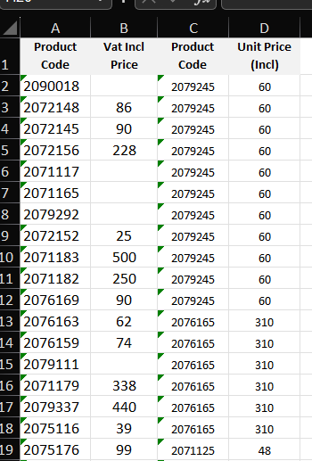 Excel checking information & results in columns | Microsoft Community Hub