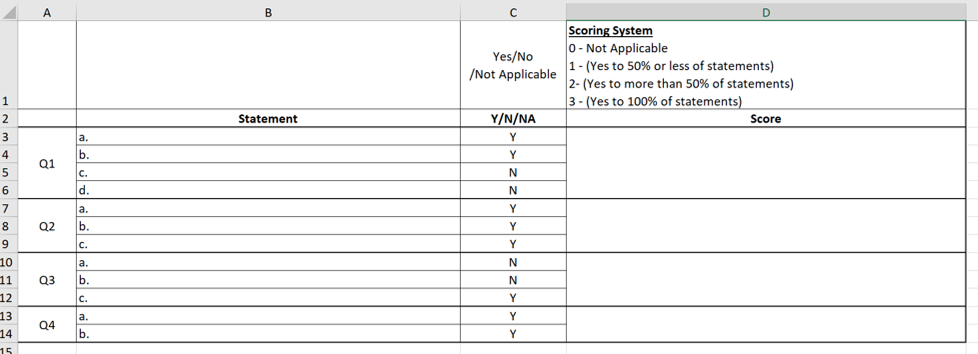 Calculate score on one column based on percentage of answers in another column | Microsoft ...