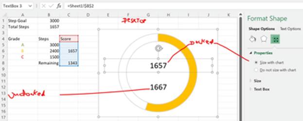 Textbox hides behind Doughnut chart in Online Excel but is visible in ...