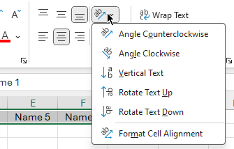 How do I slant the column heading in Excel? | Microsoft Community Hub