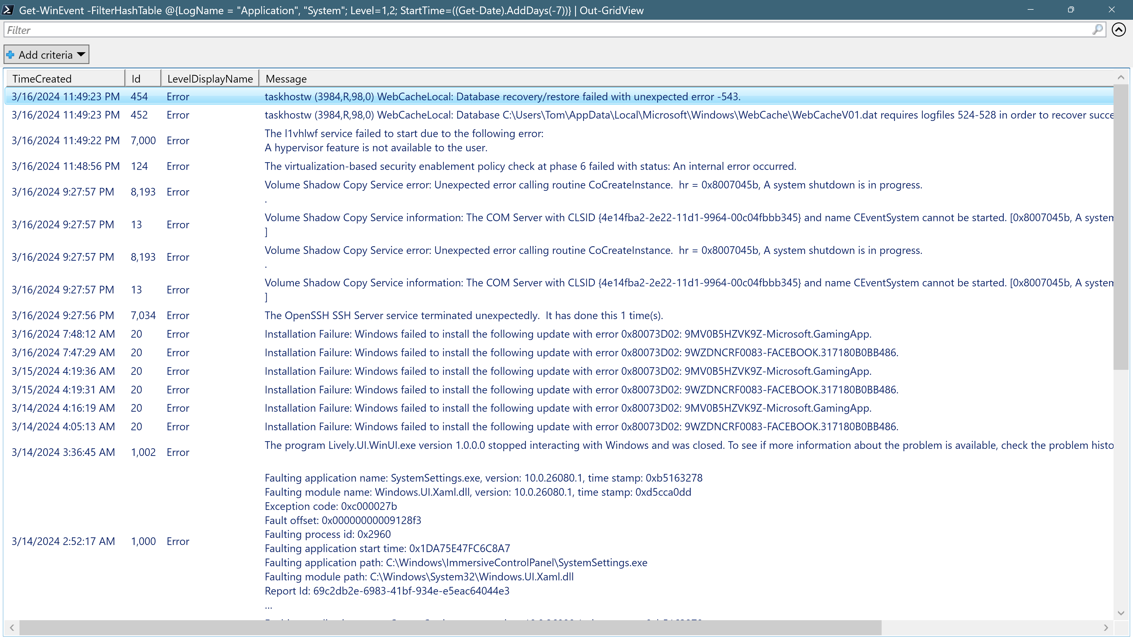 How To Get A Detailed Look At Windows Errors Using Powershell Microsoft Community Hub