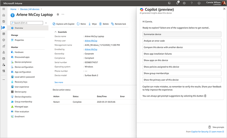 Microsoft introduces a preview of Copilot in Intune | Microsoft Intune blog