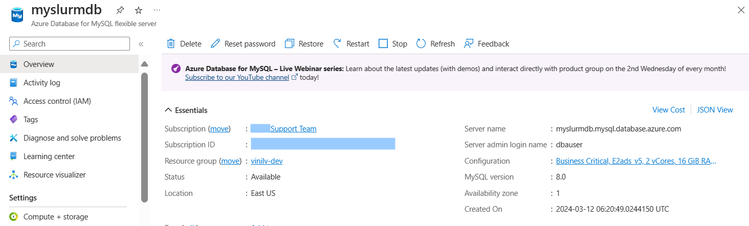 Setting Up Slurm Job Accounting With Azure Cyclecloud And Azure Database For Mysql Flexible