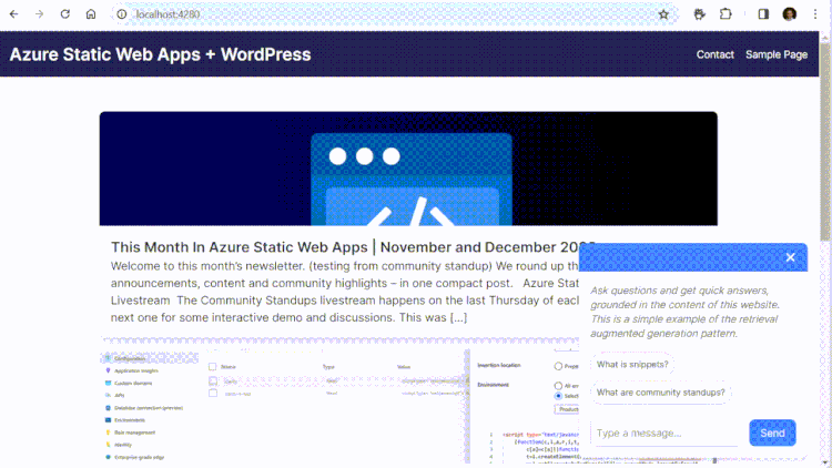Add A Context Grounded Ai Chatbot To Your Azure Static Web Apps With Streaming Responses 