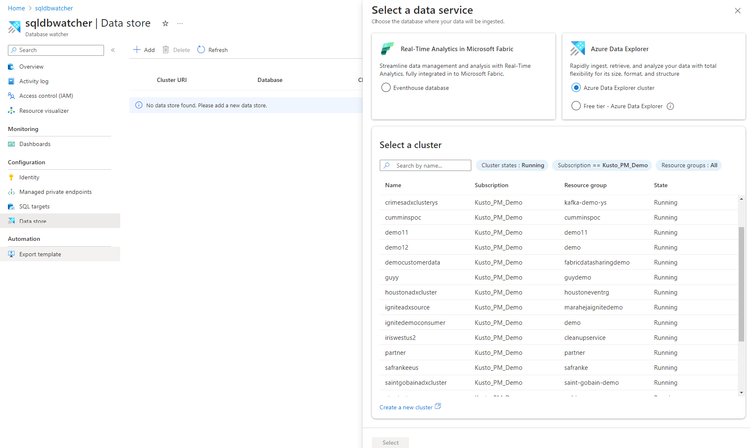 Database Watcher For Azure Sql Integrates With Azure Data Explorer 