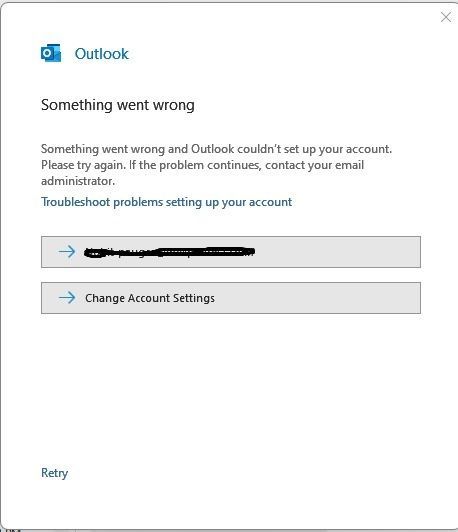 unable to add account to my outlook | Microsoft Community Hub