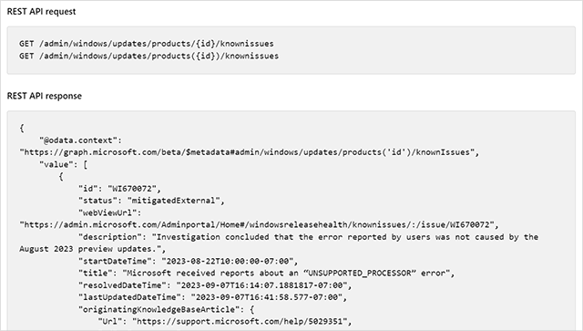 Windows known issues and product lifecycle in Graph API | Windows IT Pro blog