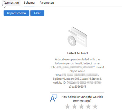 A database operation failed with the following error: 'Invalid object name | Microsoft Community Hub
