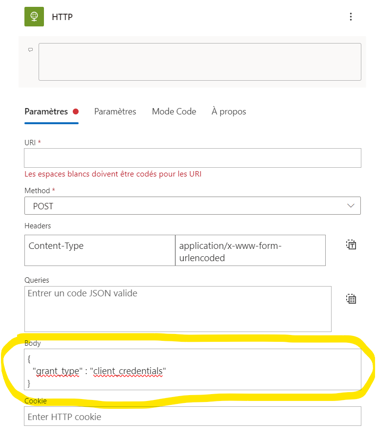 Please do the body parameter of the HTTP request accept JSON format ...