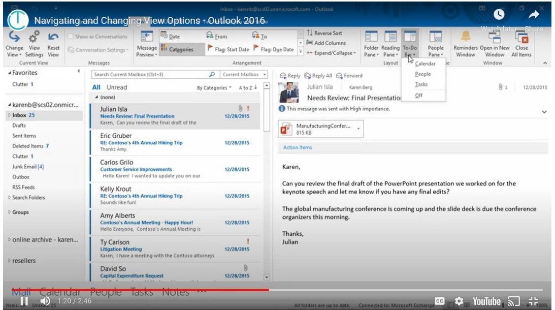 Outlook 2016 Reading Pane and Message pane changed-Help! | Microsoft ...