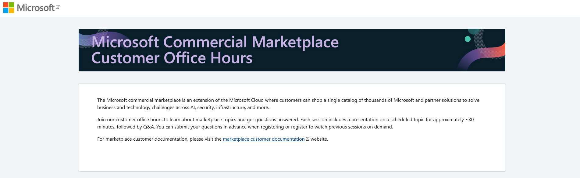 Microsoft Commercial Marketplace - Customer Office Hours | Microsoft ...