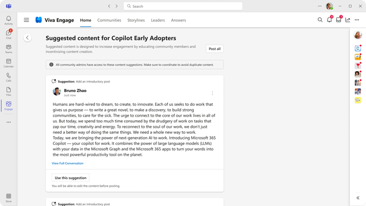New features in Viva Engage help you rollout and adopt Copilot | Microsoft Community Hub
