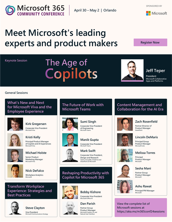 SharePoint content sessions to be delivered at the Microsoft 365 ...