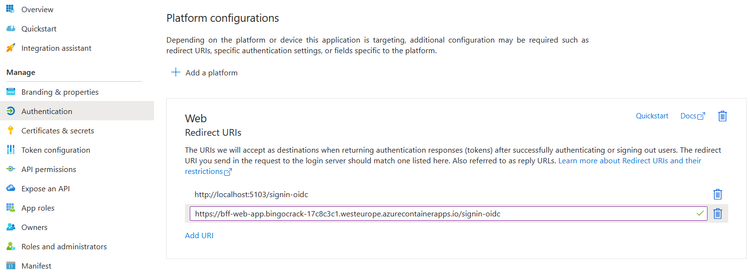 Implementing a Blazor-based BFF in Azure Container Apps