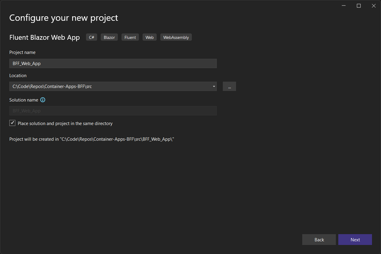 Implementing a Blazor-based BFF in Azure Container Apps