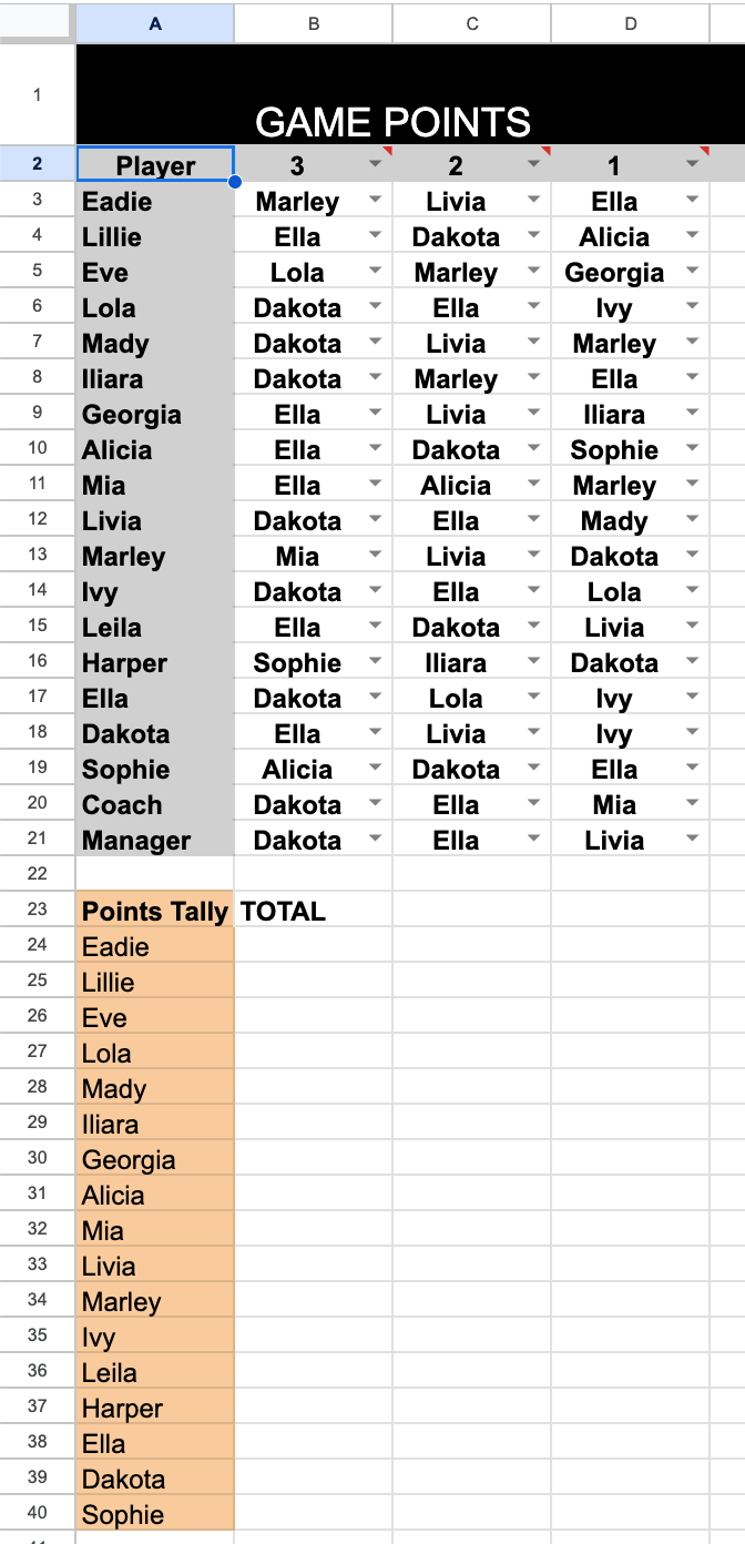 Help with Formula to count game points | Microsoft Community Hub