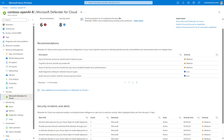 Secure Generative AI Applications with Microsoft Defender for Cloud