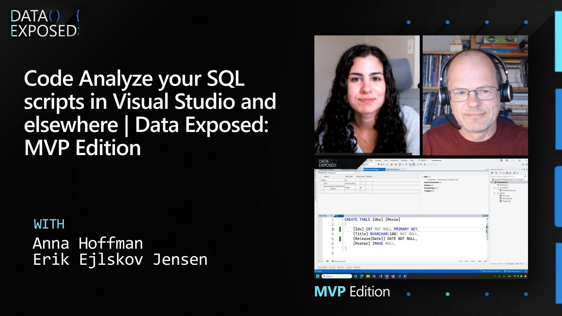 Code Analyze your SQL scripts in Visual Studio and elsewhere | Data Exposed: MVP Edition ...
