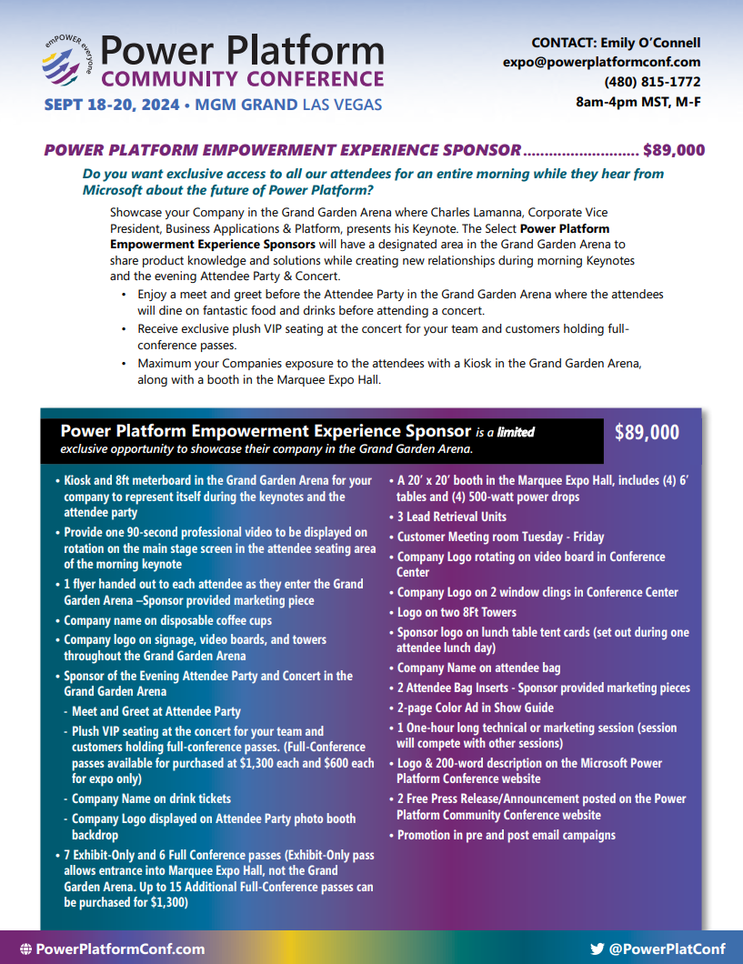 Power Platform Community Conference | Exhibitor & Sponsorship ...
