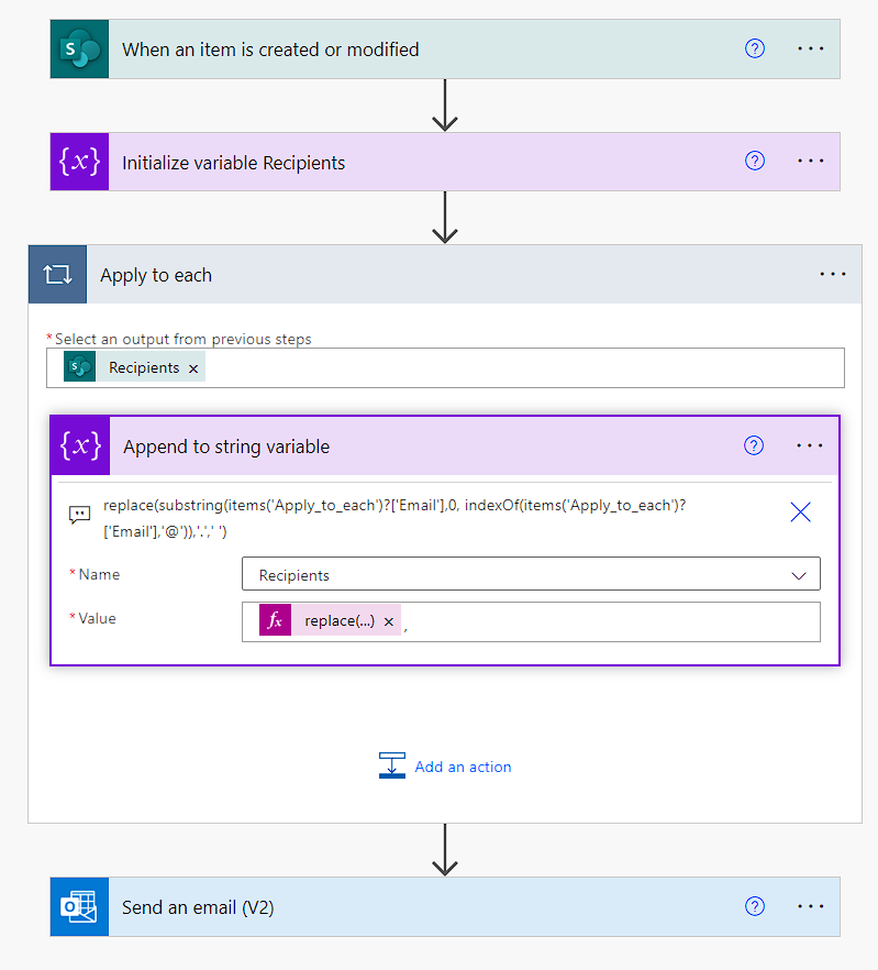 Apply to each string variable | Microsoft Community Hub