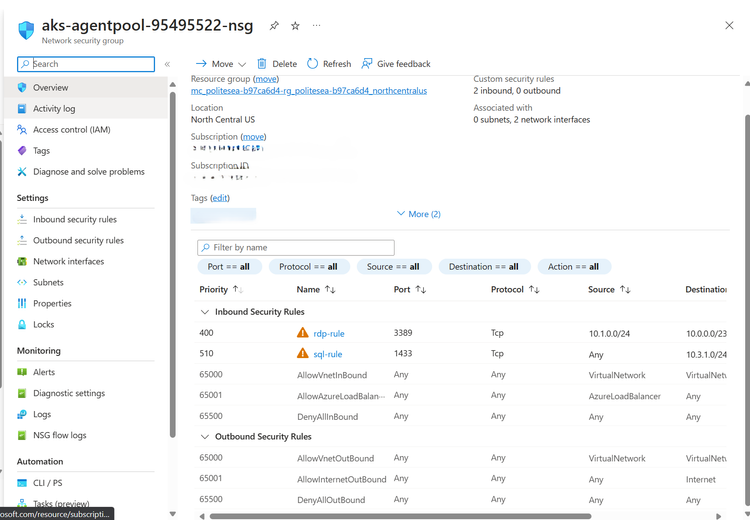 Perform bulk NSG rule rollout across multiple target NSGs