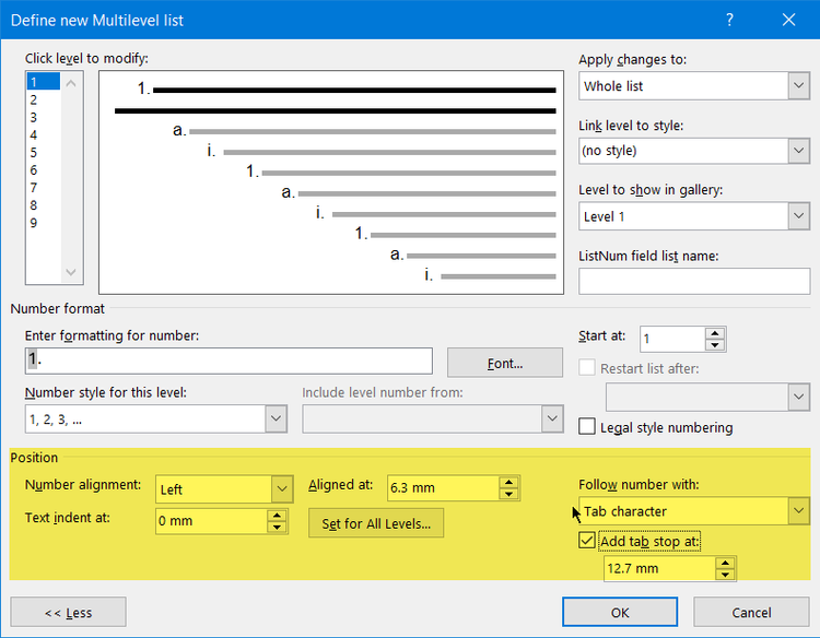 Aligning text in Word in a numbered list | Microsoft Community Hub