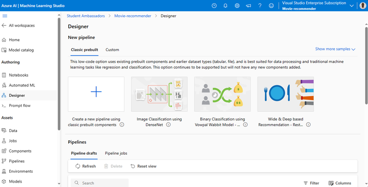 Train a Simple Recommendation Engine using Azure Machine Learning Designer