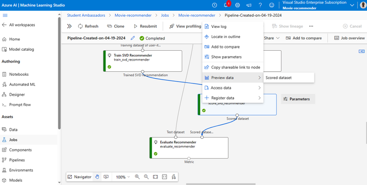Train a Simple Recommendation Engine using Azure Machine Learning Designer