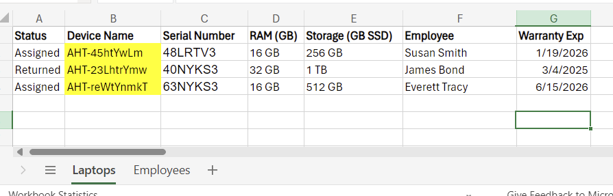 Connecting Separate Excel sheets for Asset Management | Microsoft ...