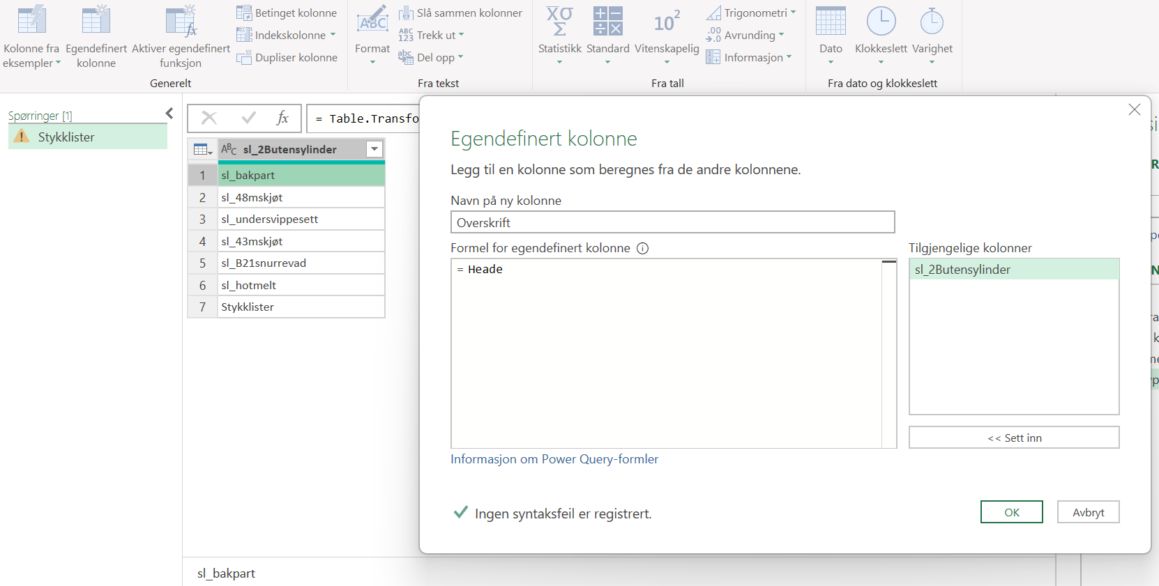Getting table header from table name. Using power query (or Excel ...