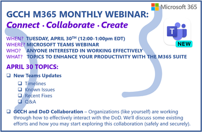 GCCH Monthly M365 Webinar: New Teams Updates and Cross-Cloud ...