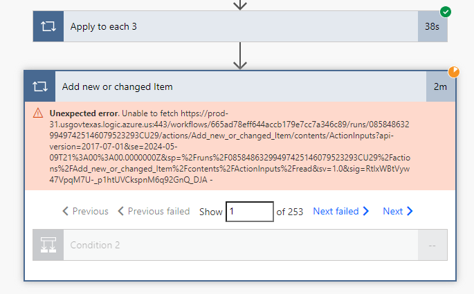 Unexpected error. Unable to fetch | Microsoft Community Hub