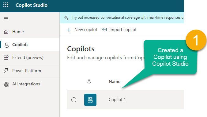 Where do I use a Copilot I created and Published using Copilot Studio ...
