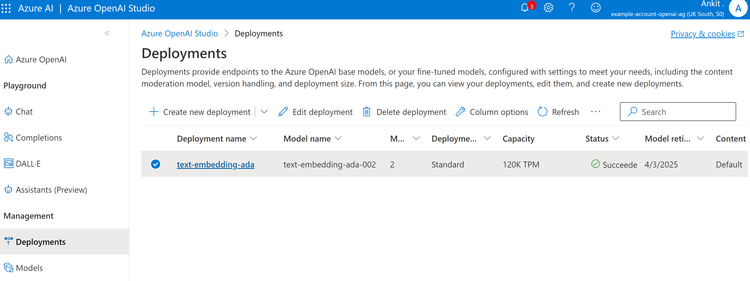 Get Started Guide with Azure AI Services and Open AI Deployments and Models