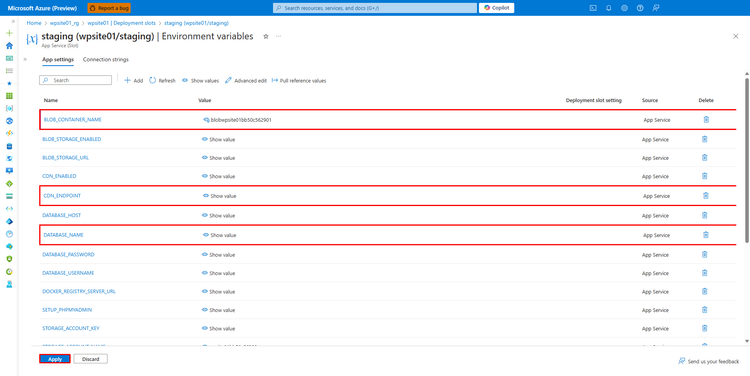 How to set up staging slots in WordPress on App Service | Microsoft ...