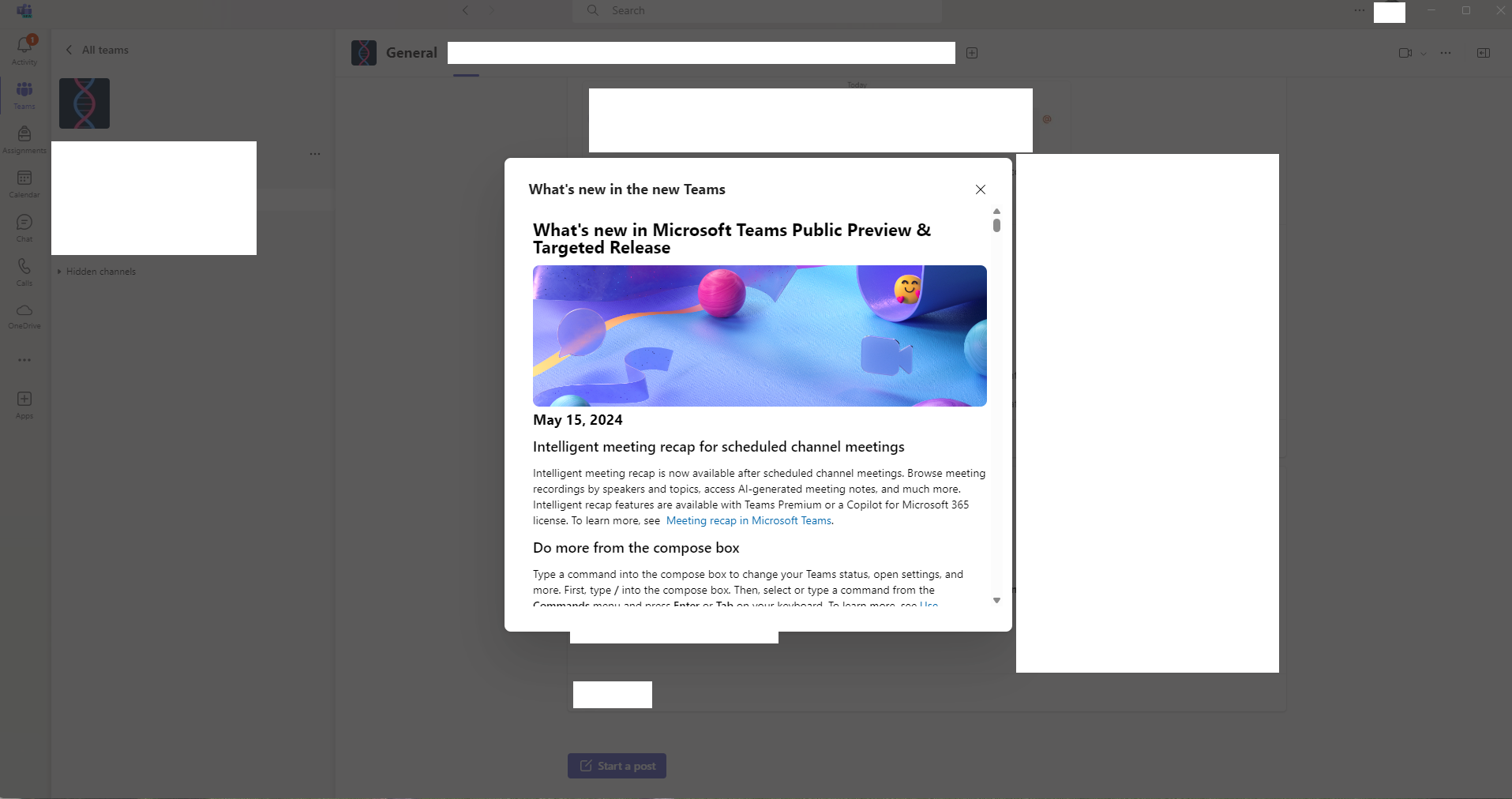 Pop-up window announcement in Microsoft Teams | Microsoft Community Hub